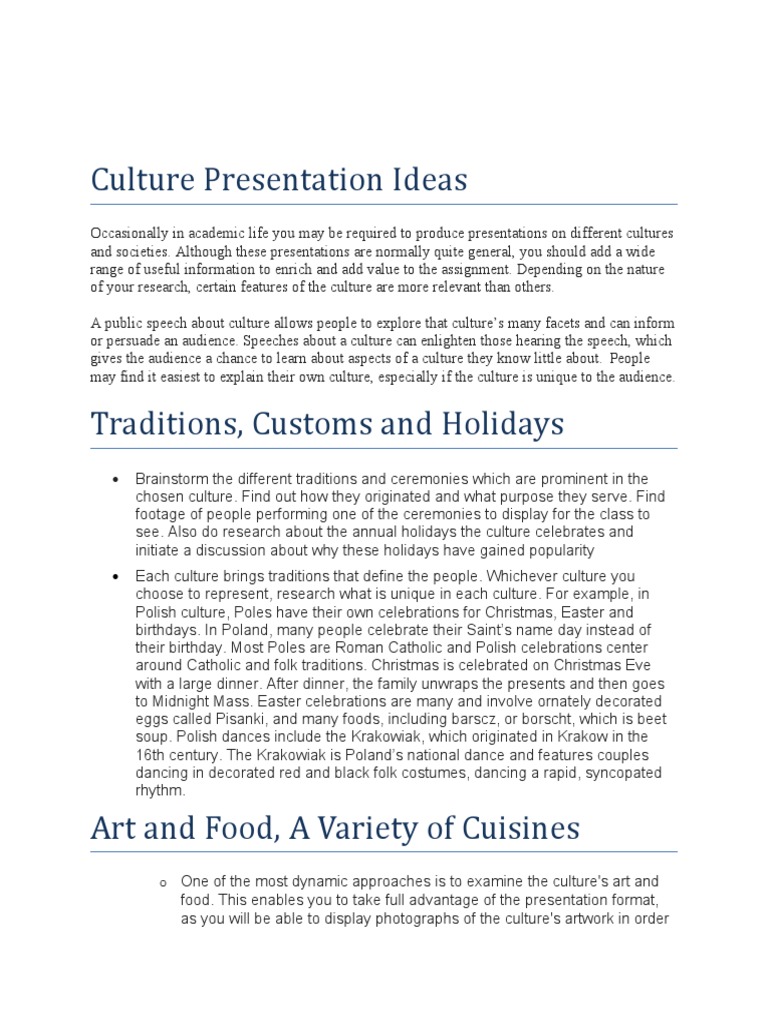 Presentations On Cultures and Societies | PDF | Traditions | Christmas Eve
