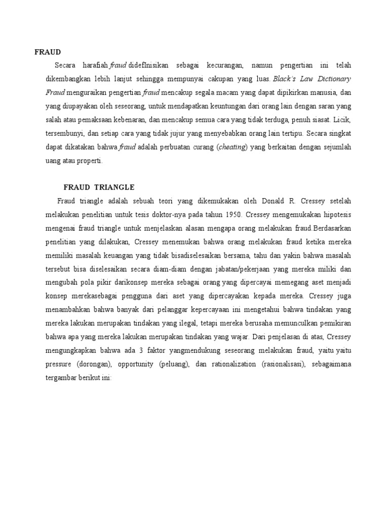 Teori Fraud Triangle dan Diamond | PDF | Karier & Perkembangan | Sains ...