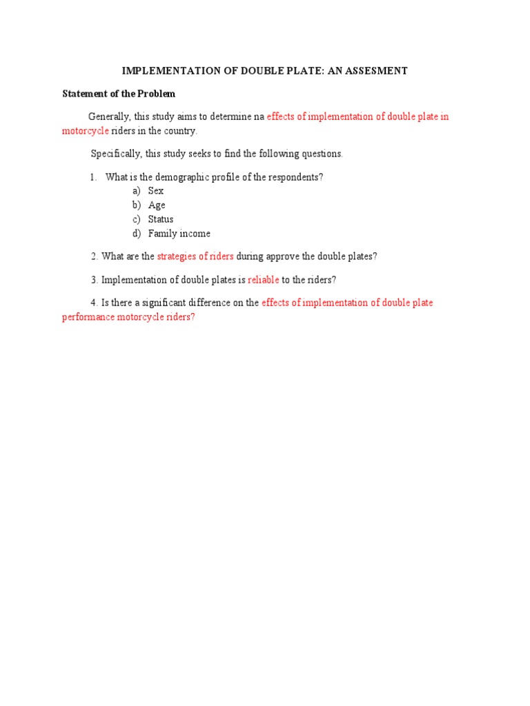 Double Plate Impact on Motorcycle Riders | PDF | Career & Growth ...
