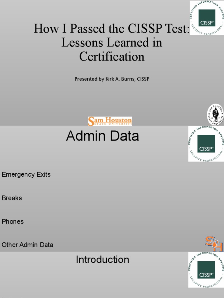 How I Passed The CISSP Test: Lessons Learned in Certification | PDF ...