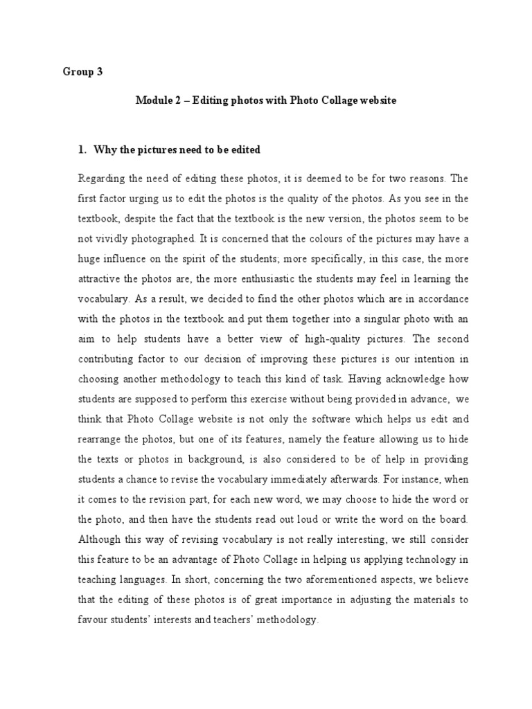 Explanation About Photo Collage | PDF | Textbook | Websites