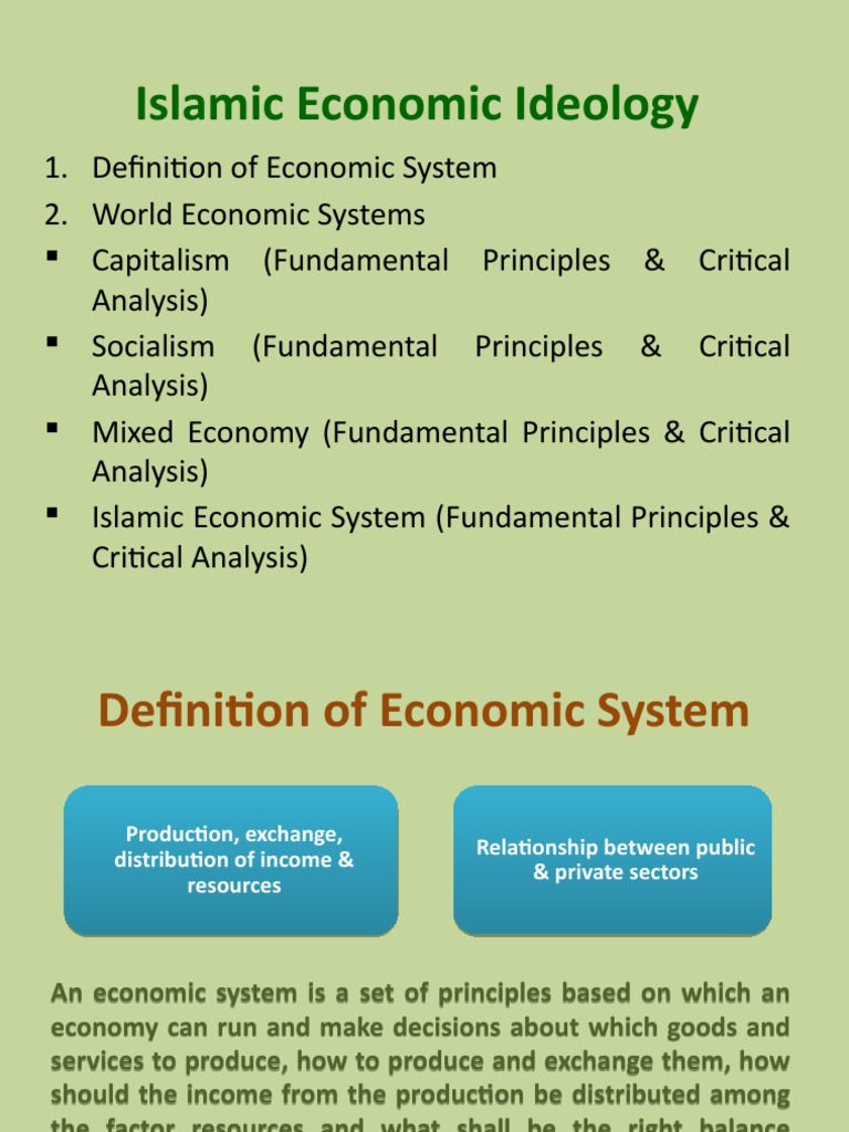 Islamic Economic System | PDF | Economic System | Market Economy
