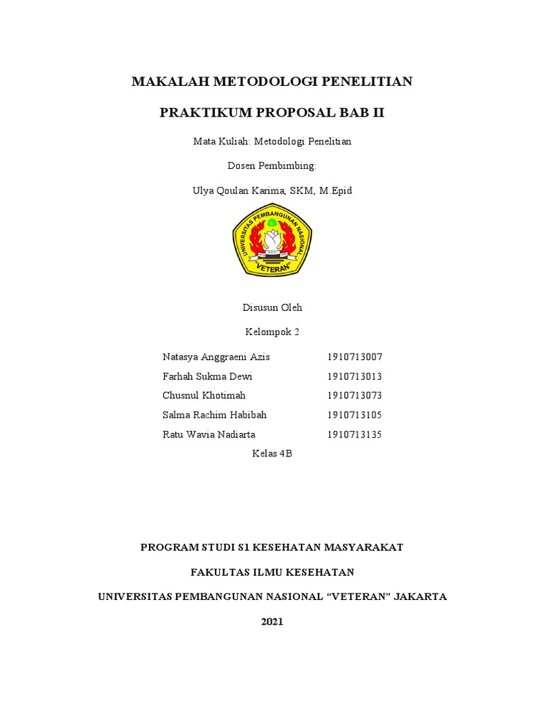 Praktikum Proposal Bab II - Kelompok 2 - 4B | PDF | Karier & Perkembangan