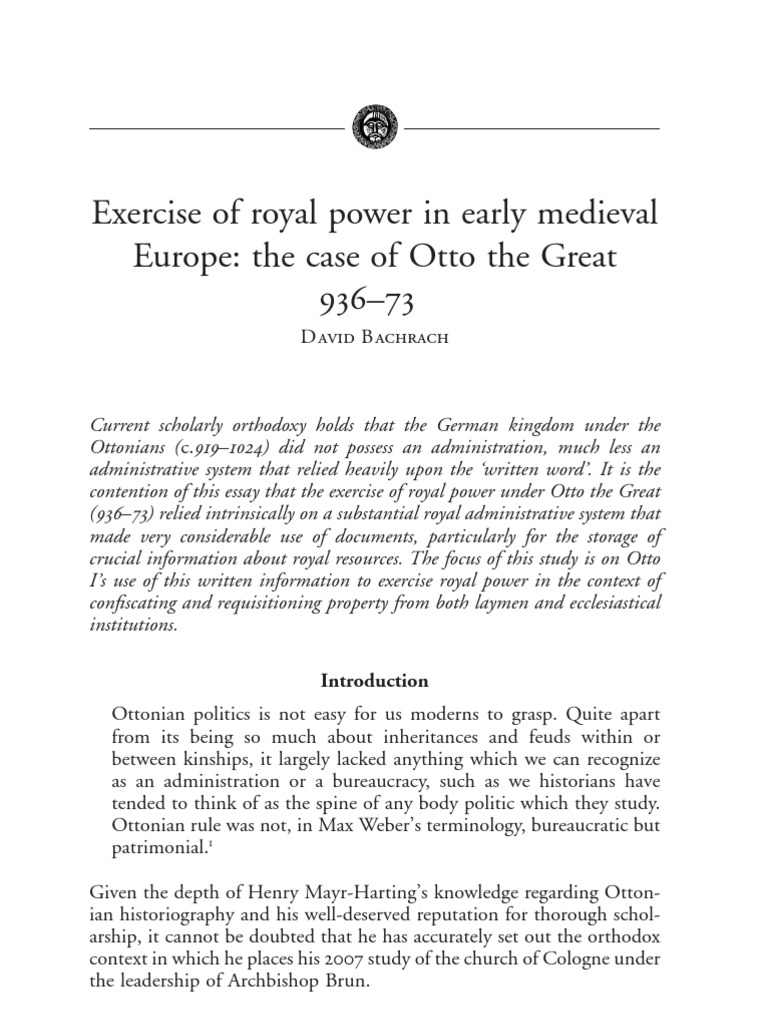 Exercise of Royal Power in Early Medieval Europe | PDF | Early Middle ...