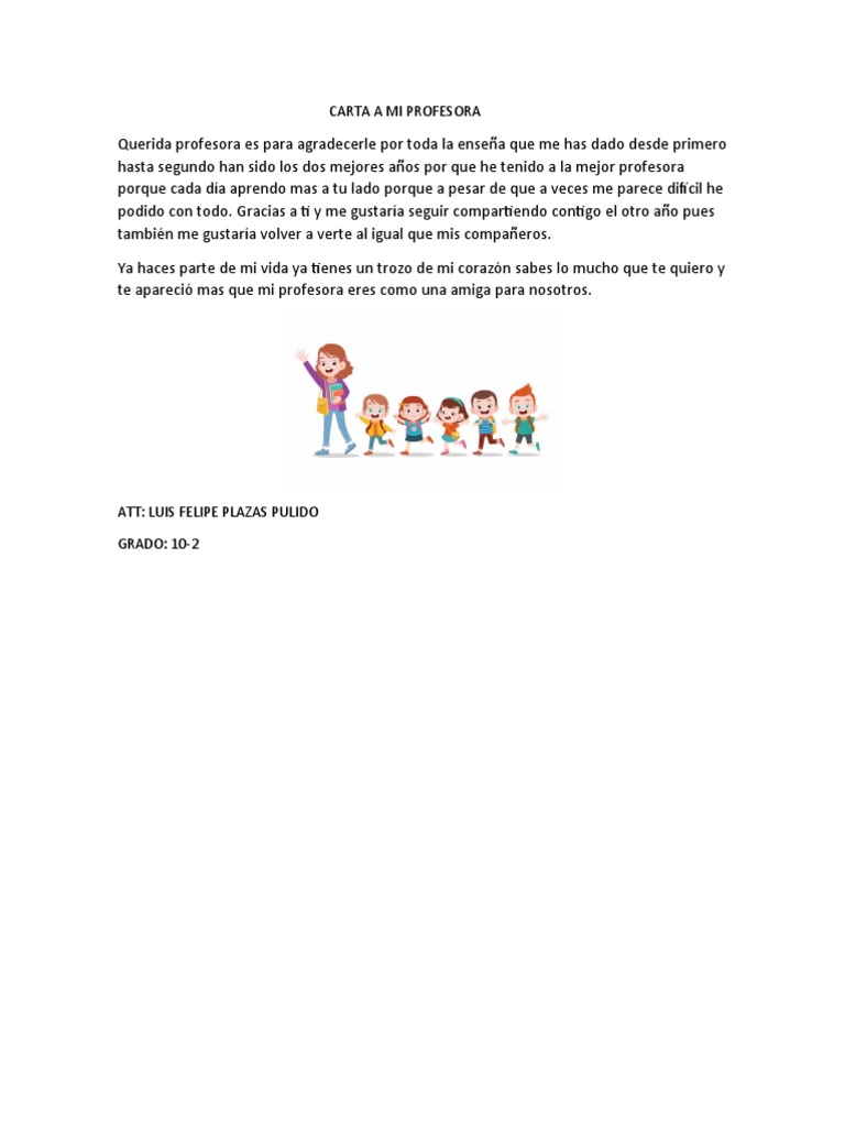 Carta A Mi Profesora | PDF