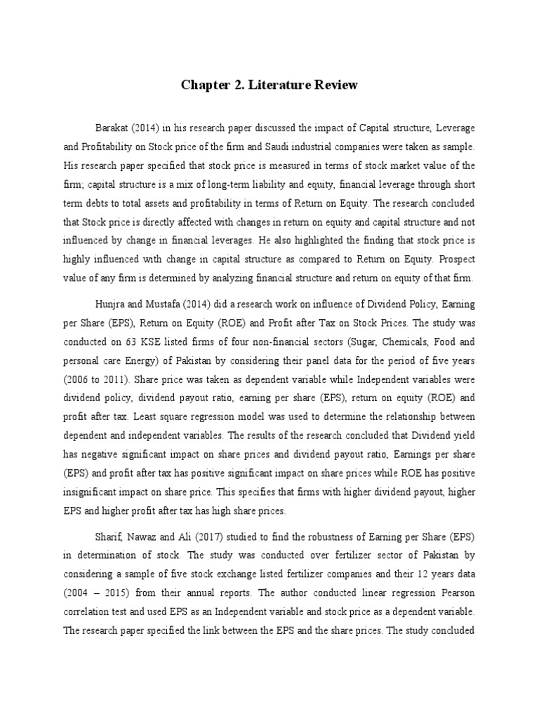 MBR Term Report - Literature Review | PDF | Capital Structure | Return ...