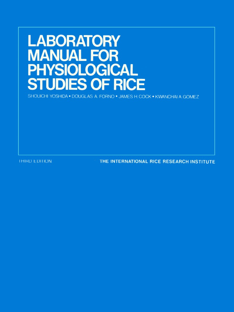 Lab Manual For Physiological Studies of Rice | PDF | Nitric Acid ...