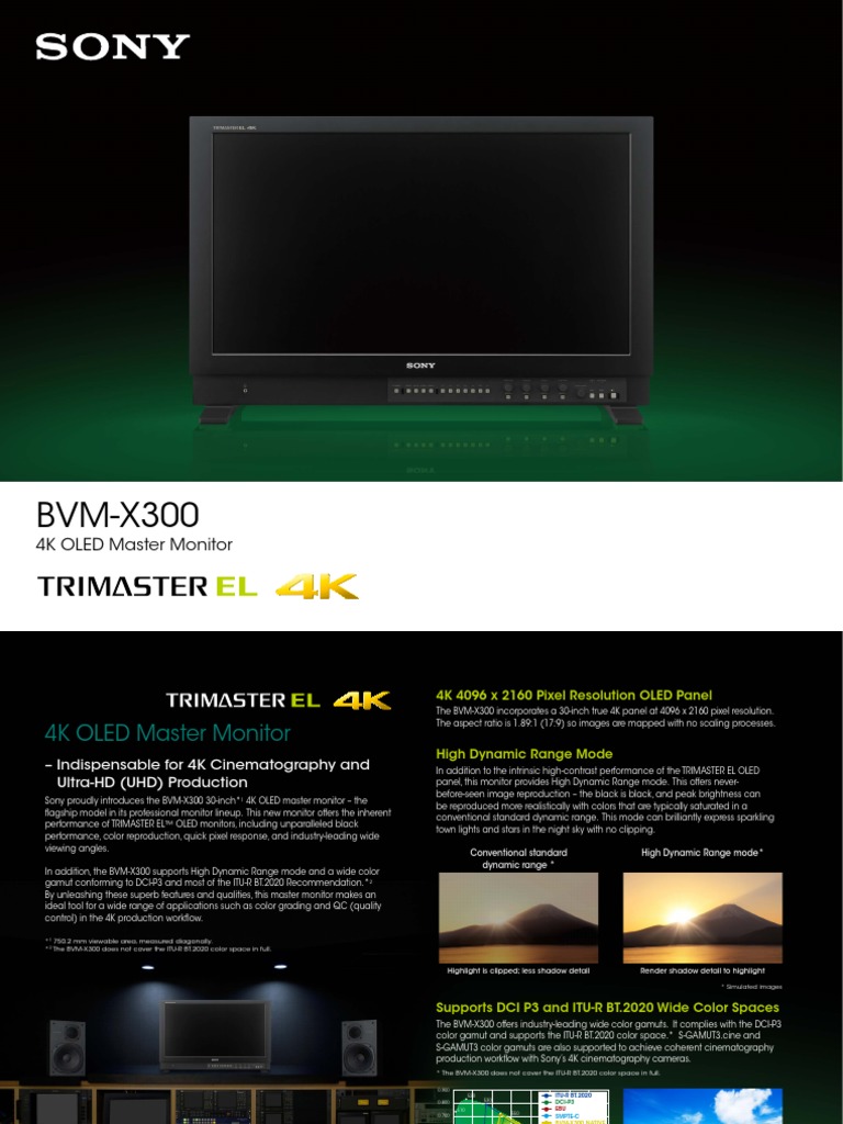 Sony x300 Manual | PDF | High Dynamic Range Imaging | Computer Monitor