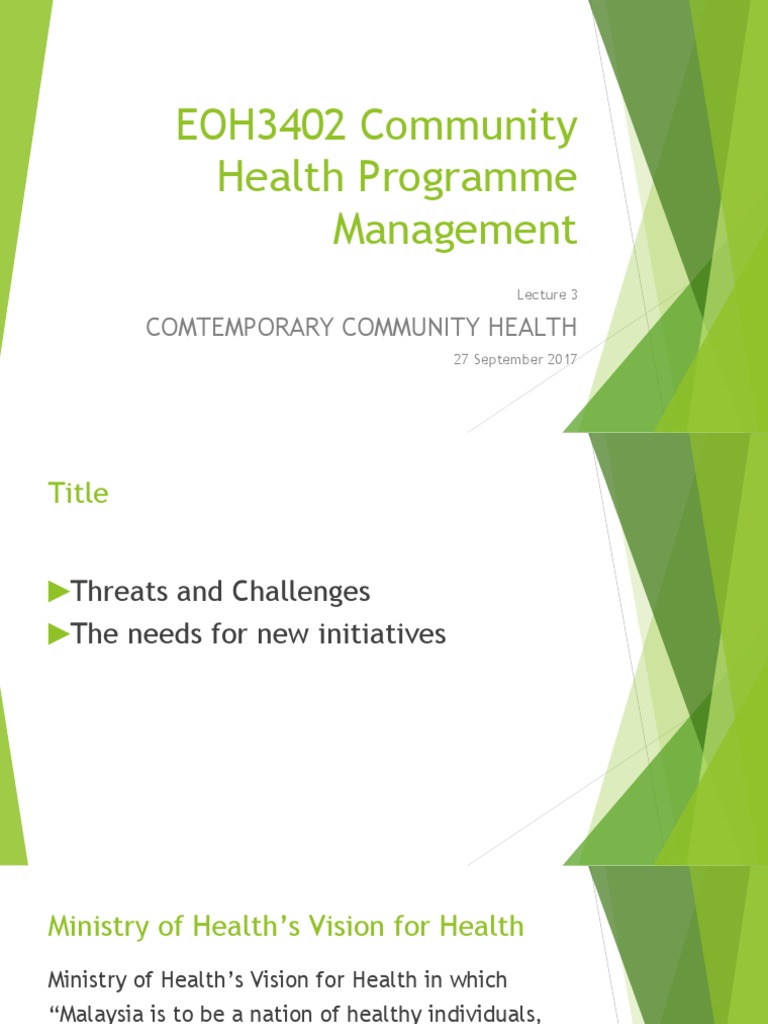 EOH3402 Community Health Programme Management | PDF | Preventive ...