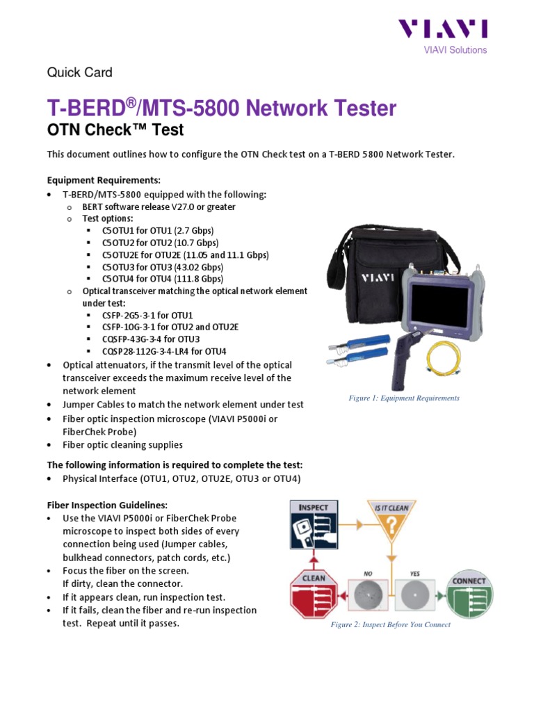 Quick Card T Berd Mts 5800 Otn Check Test Quick References en | PDF ...