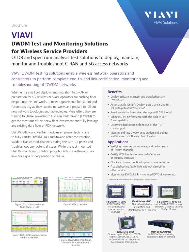 DWDM Test and Monitoring Solutions Wireless Service Providers Brochures ...