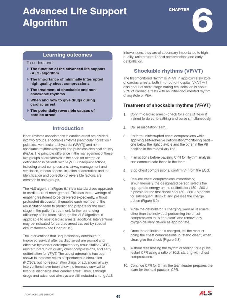 Advanced Life Support Algorithm: Learning Outcomes | PDF ...