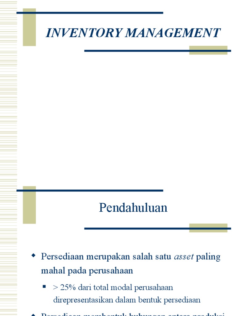 Manajemen Persediaan dan Biaya Optimal | PDF
