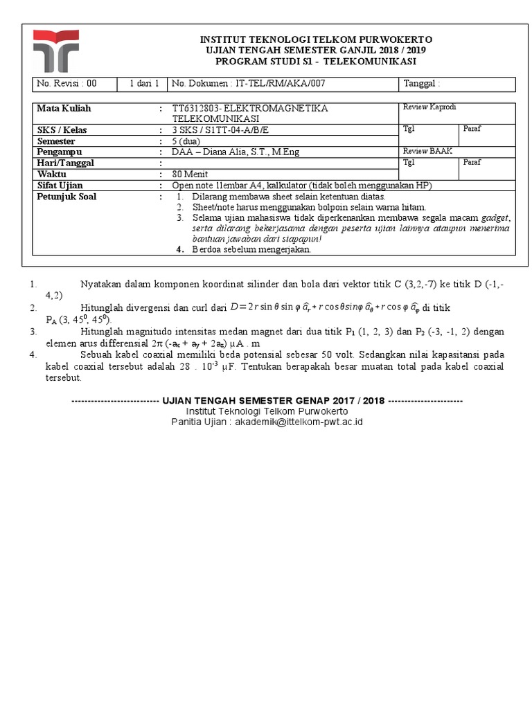 Soal Uts Elmagtel Abe | PDF