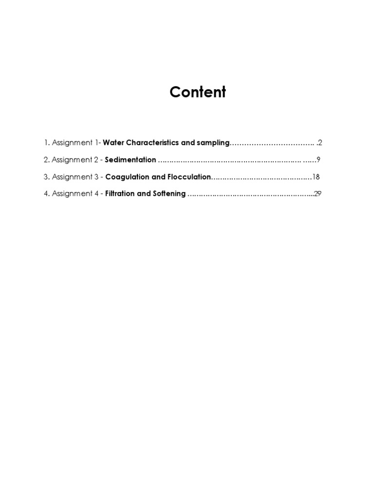 Analysis of Water Treatment Assignments | PDF | Sewage Treatment ...