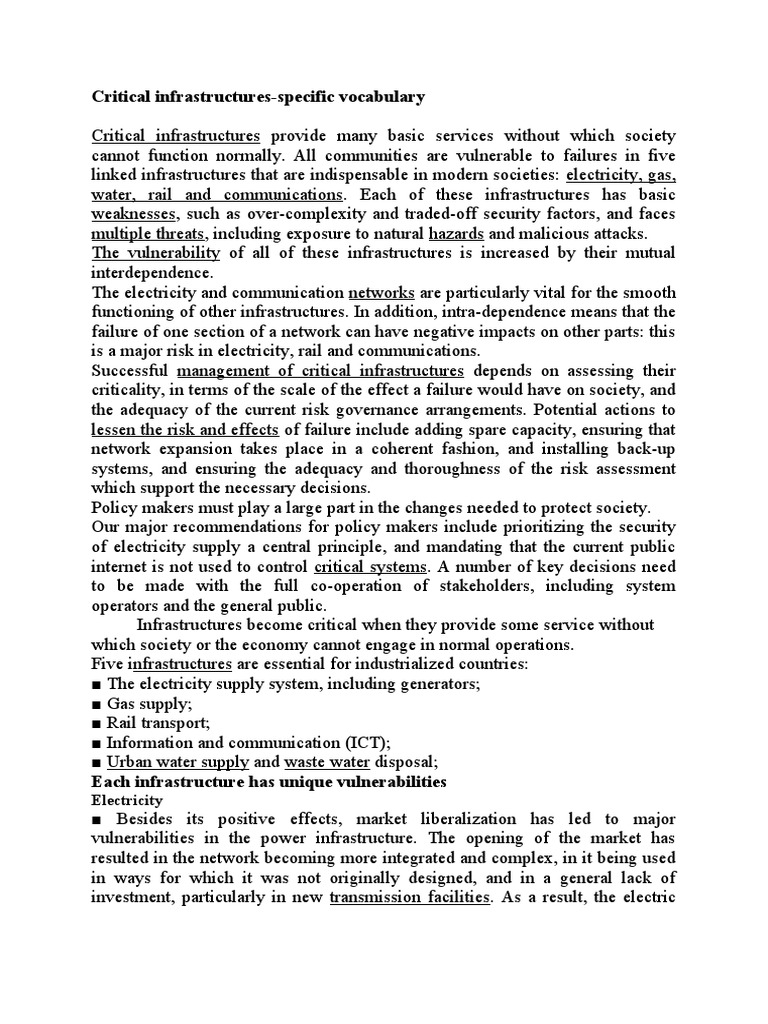 CIP Specific - Vocabulary | PDF | Electrical Grid | Infrastructure