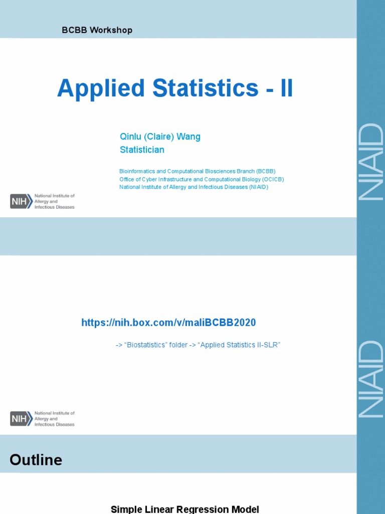 Applied Statistics II-SLR | PDF | Teaching Methods & Materials