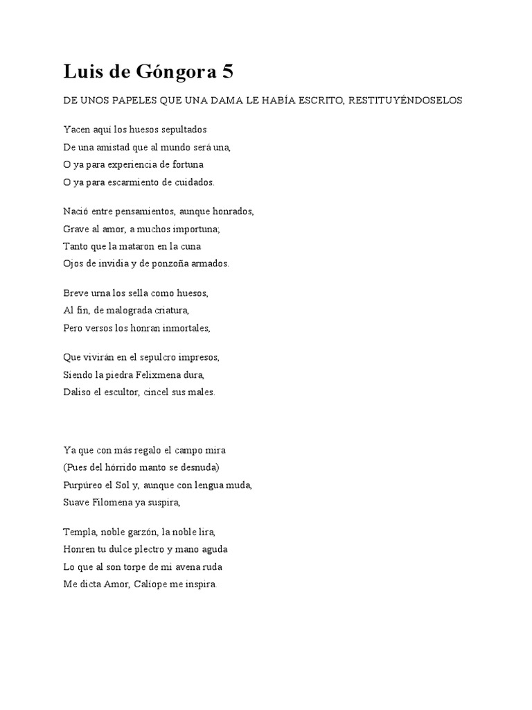 Luis de Góngora 5 | PDF | Arte | Poesía
