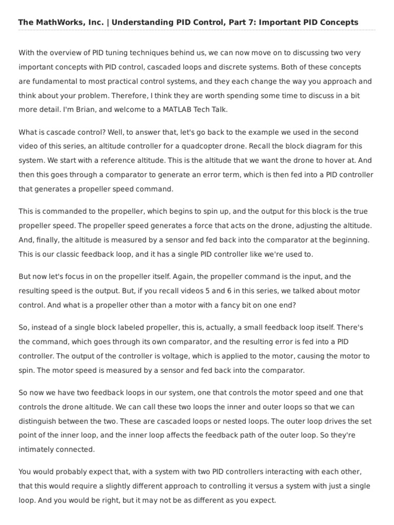 Understanding PID Control, Part 7 - Important PID Concepts | PDF ...
