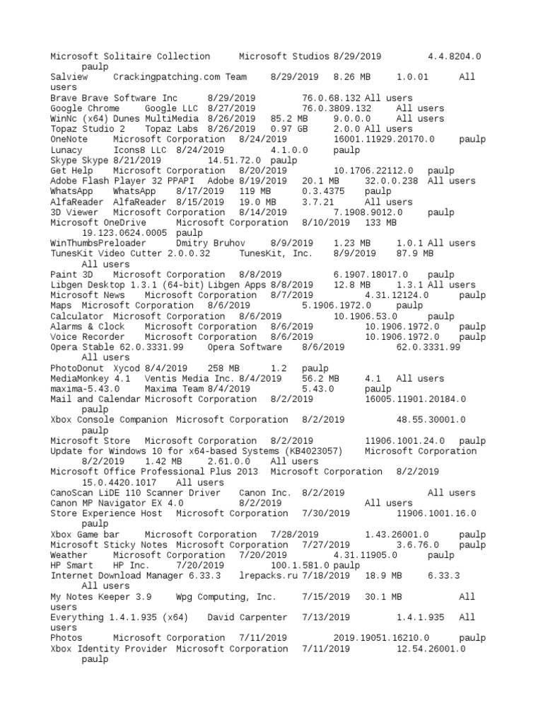 Pla Soft 2019 | PDF | Microsoft | Computing Platforms