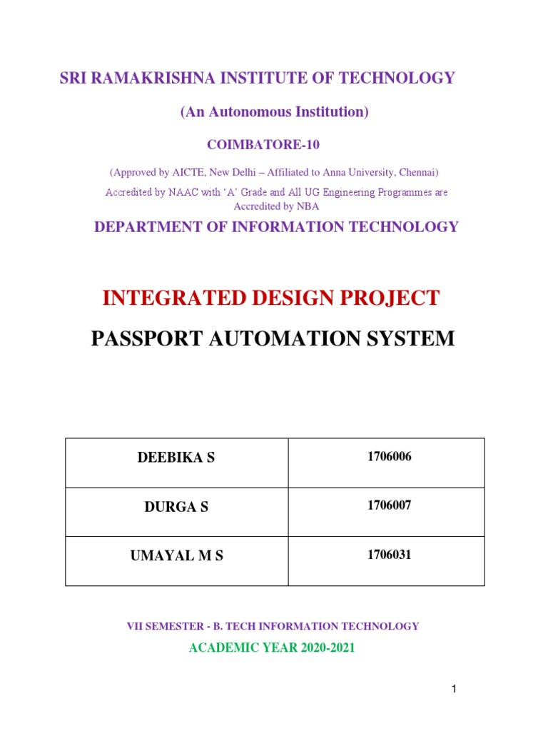 Integrated Design Project: Passport Automation System | PDF | Php ...