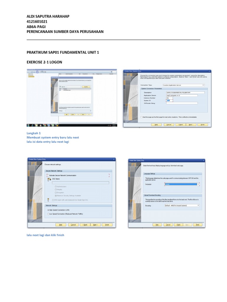 Praktikum Sap01 Fundamental Unit 1-Aldi-4121601021 | PDF