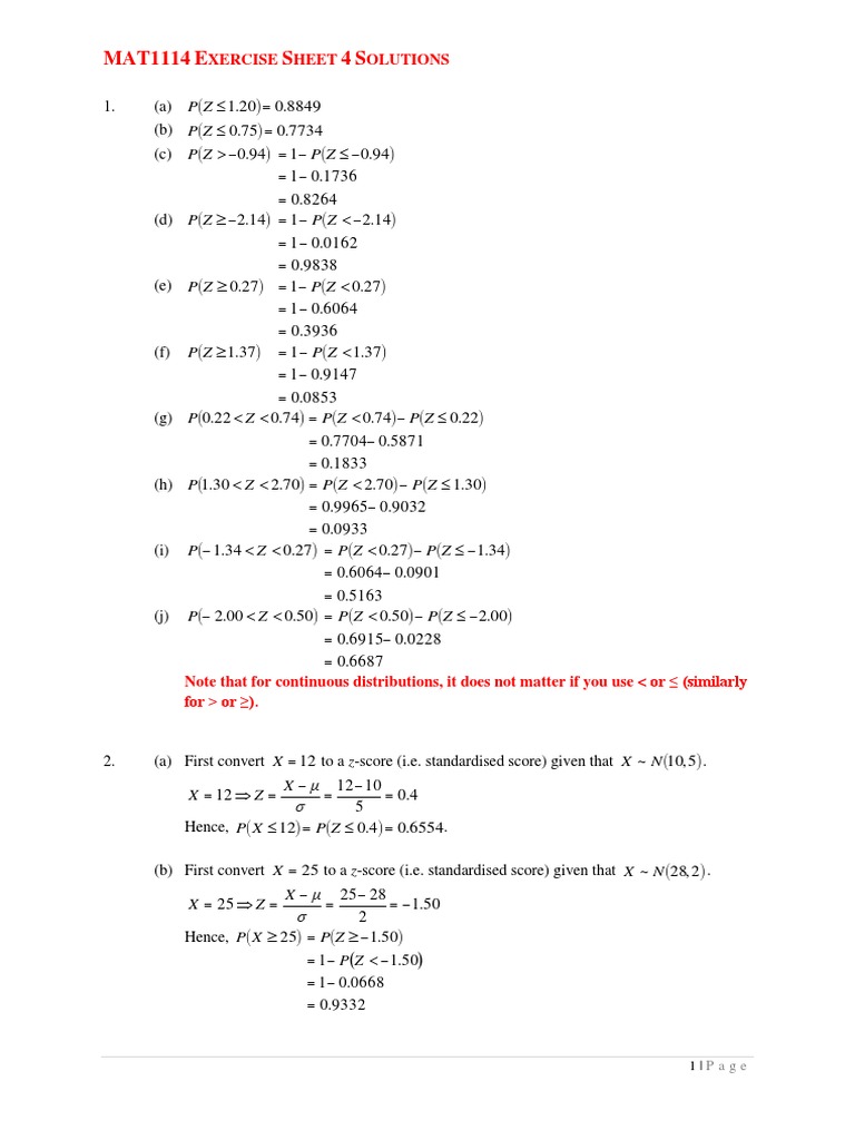 Exercise Sheet 4 Solutions | PDF | Measure Theory | Statistical Analysis