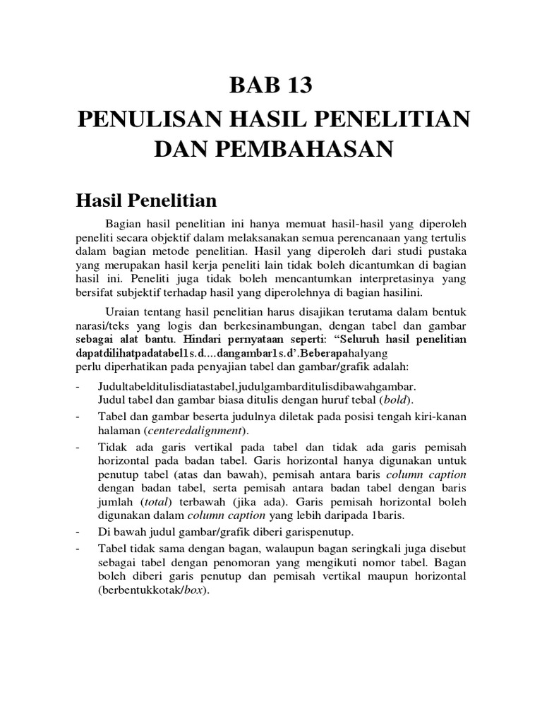 Penulisan Hasil Penelitian Dan Pembahasan | PDF