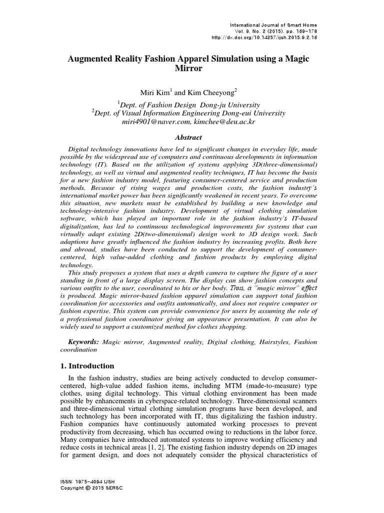 Fashion Apparel Simulation | PDF | Augmented Reality | Simulation
