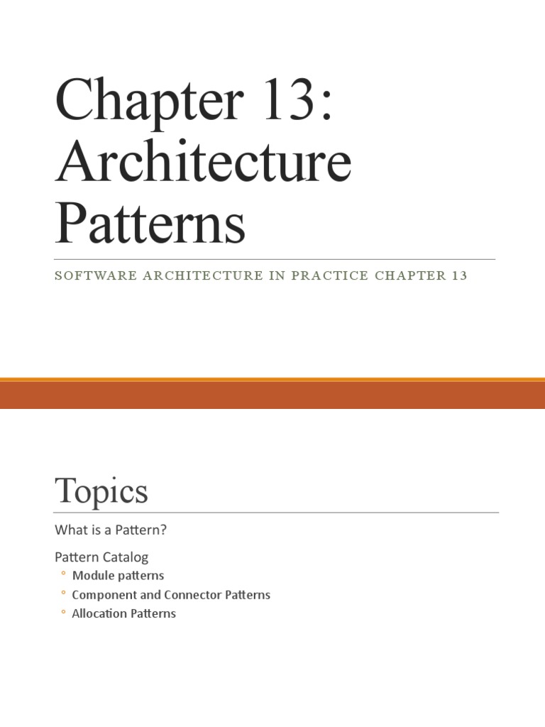 Architecture Patterns: Software Architecture in Practice Chapter 13 | PDF | Peer To Peer ...