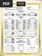 Hunter: The Reckoning 5E Character Sheet | PDF | Role Playing Games