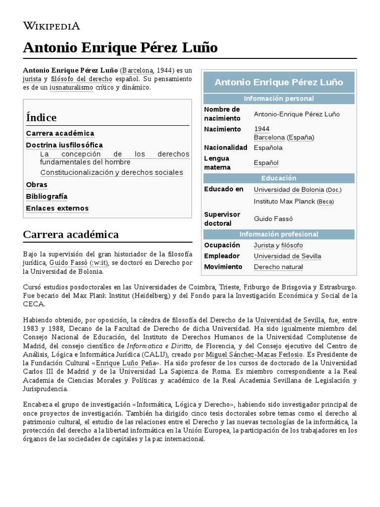 Antonio Enrique Pérez Luño | PDF | La Ley natural | Derechos humanos
