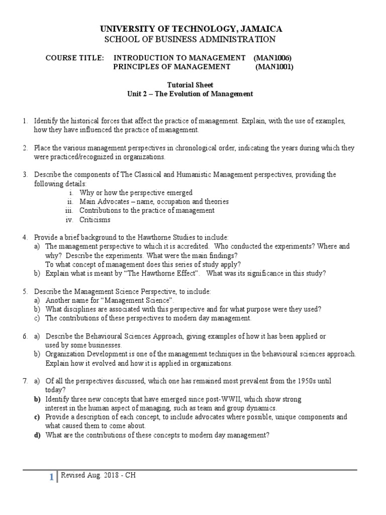 ITM Unit 2 - Tutorial Sheet - Students | PDF | Theory | Science