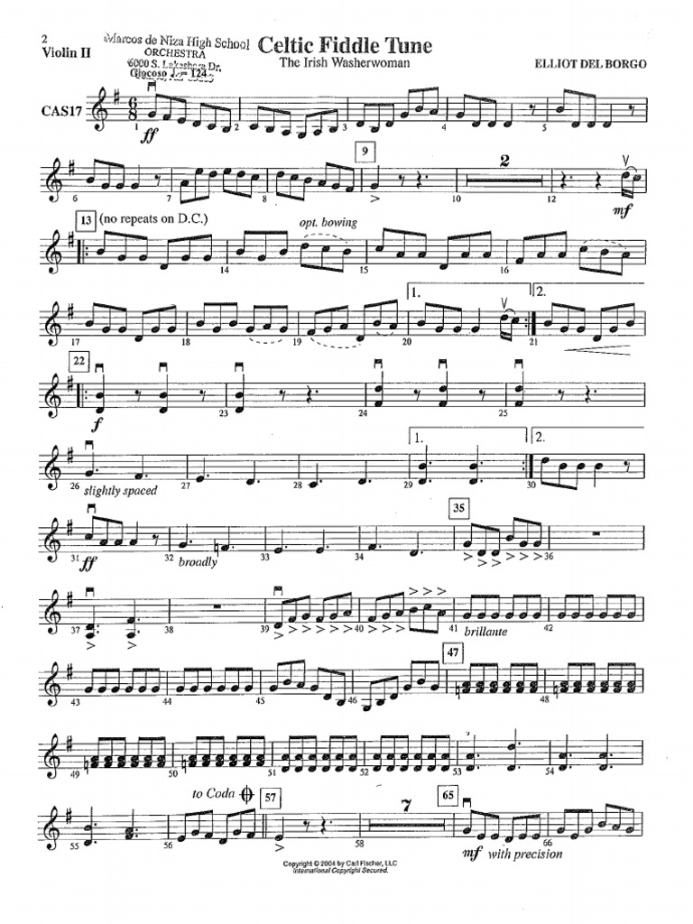 Celtic Fiddle Tune Violin 2 | PDF
