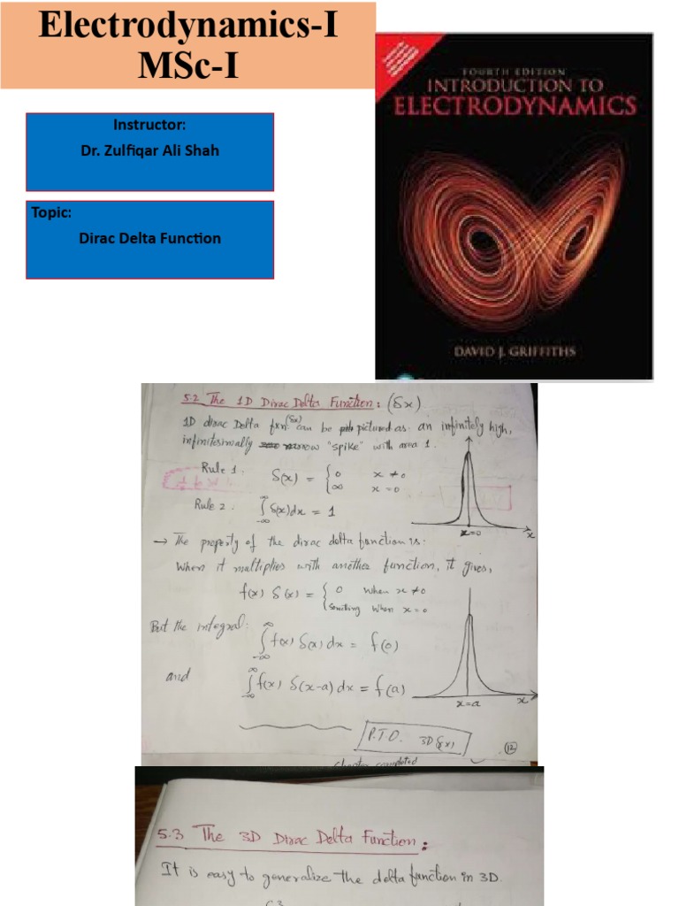 Lecture 1 Dirac Delta Function | PDF
