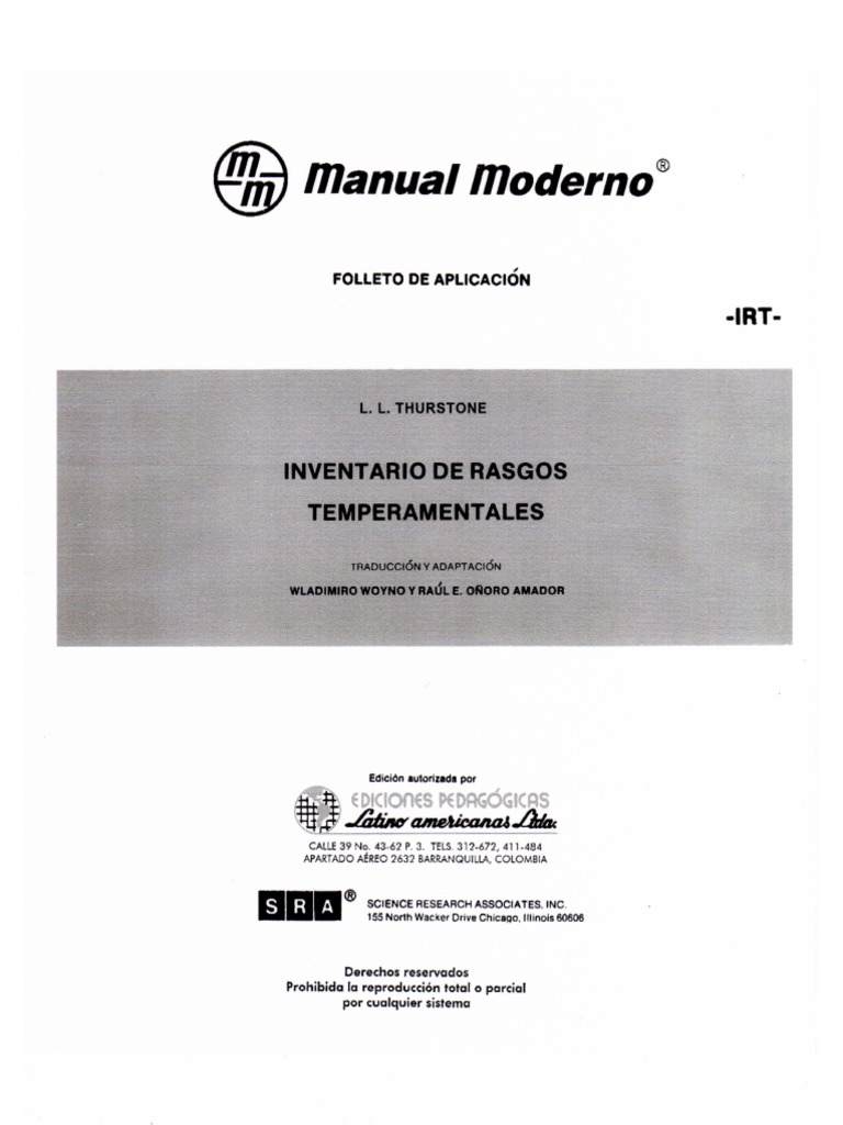 Folleto de Aplicación Inventario (IRT) (Manual Moderno) | PDF