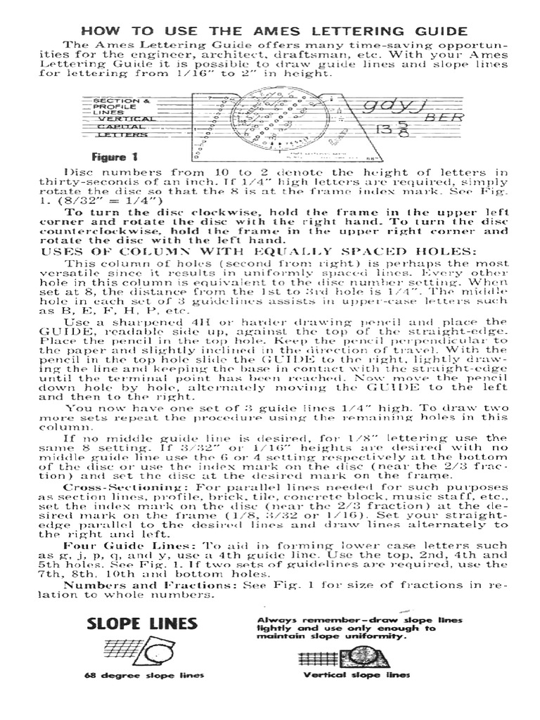 Ames Lettering Guide Instructions | PDF