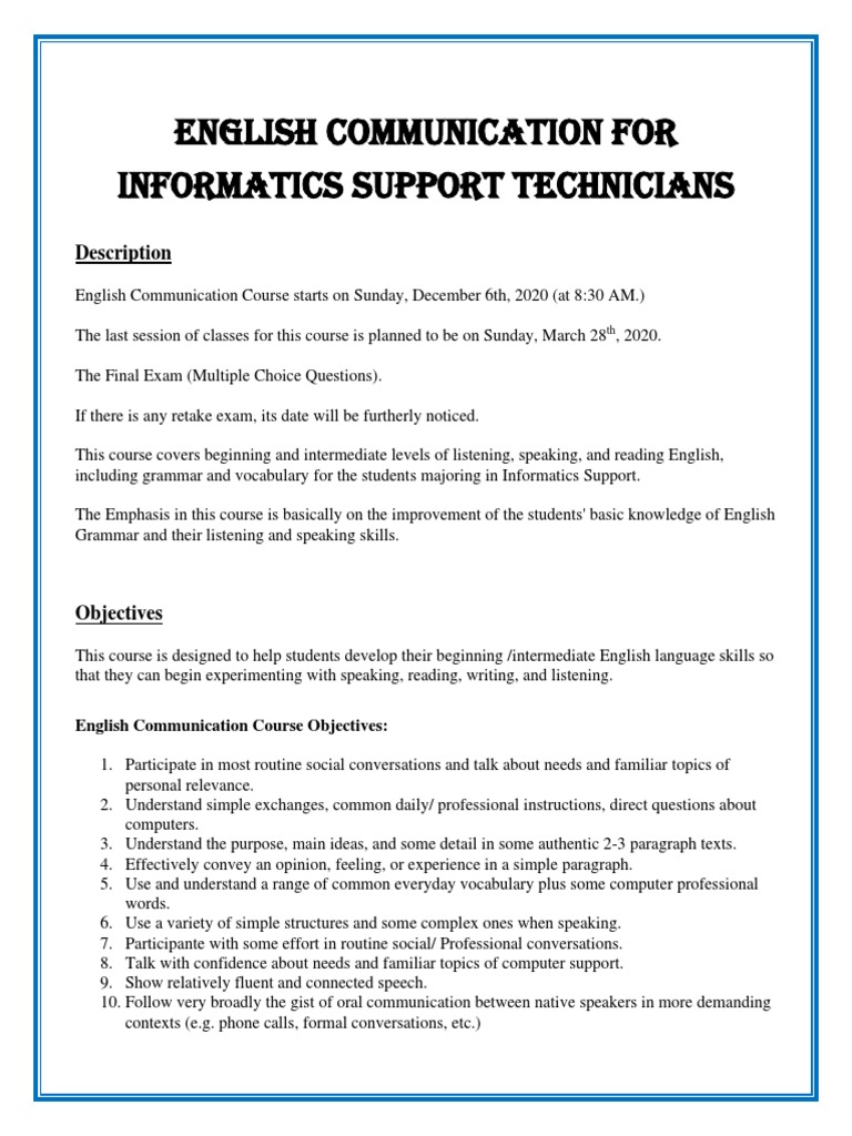 English for Informatics Technicians | PDF | English Language | Vocabulary