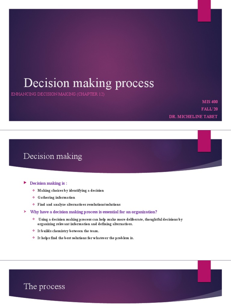 Decision Making Process (PROJECT) | PDF