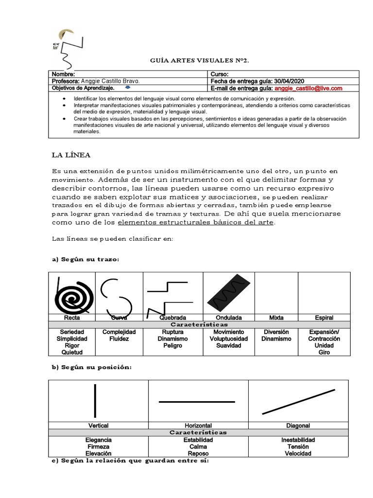 Guía visuales N°2 líneas | PDF | Dibujo | Artes (general)