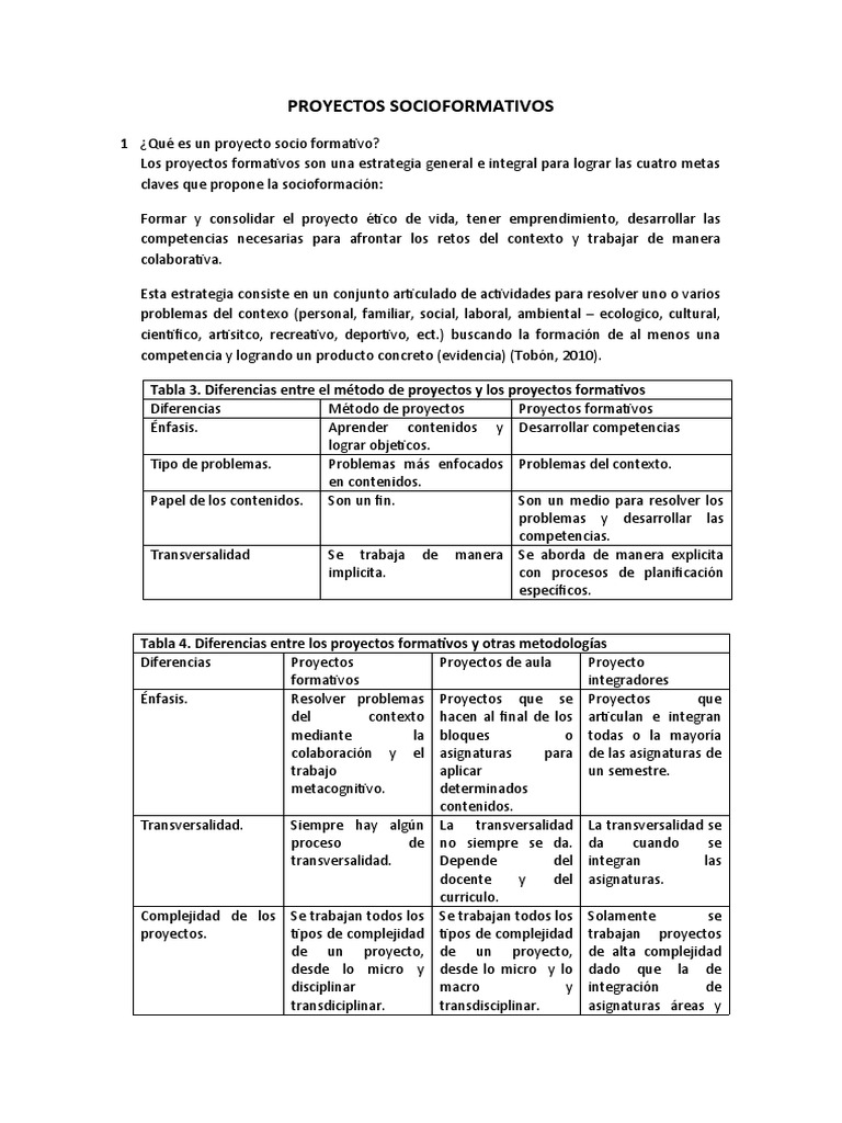 Proyectos Socioformativos | PDF | Plan de estudios | La naturaleza humana