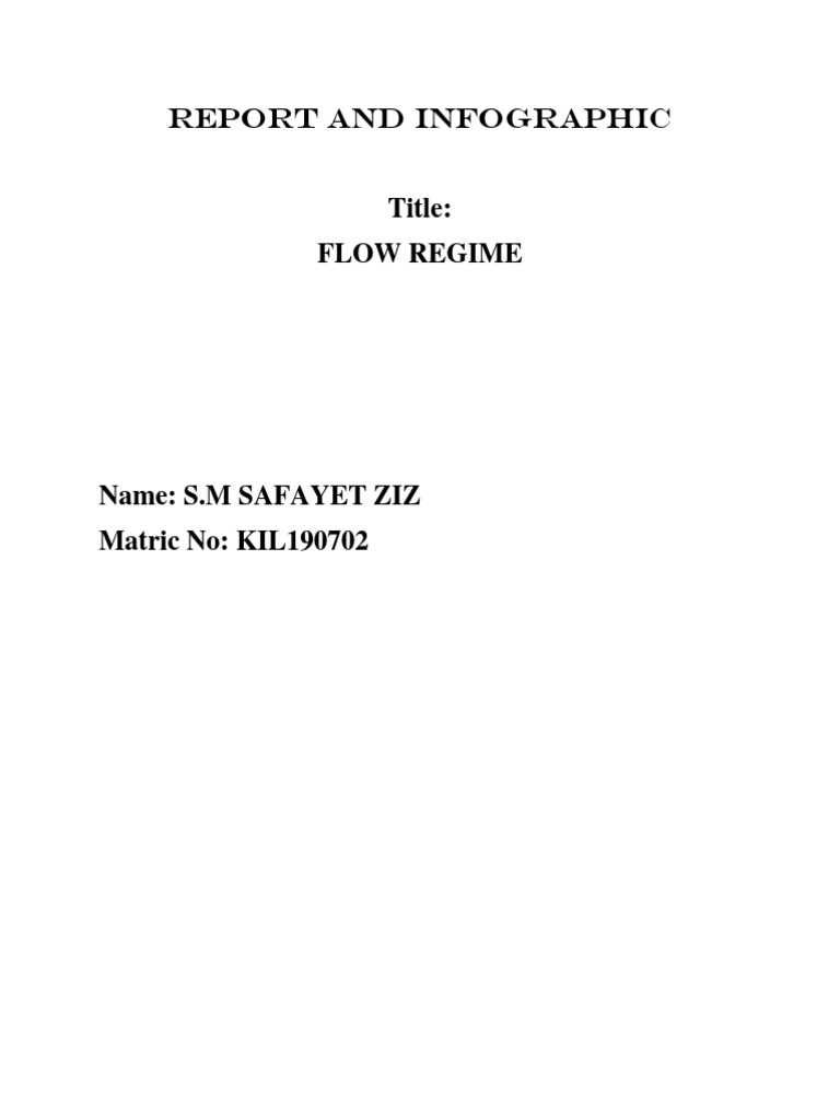 Report and Infographic: Title: Flow Regime | PDF | Reynolds Number | Fluid Dynamics