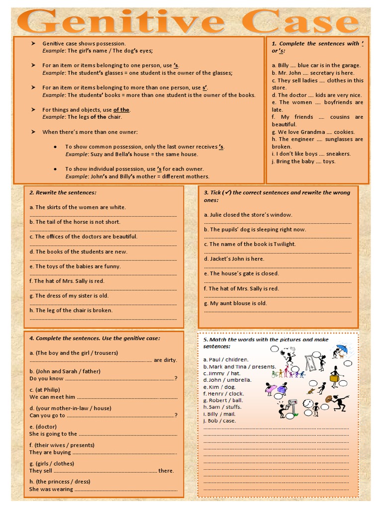 Understanding Genitive Case: A Guide to Using Possessive Forms ...