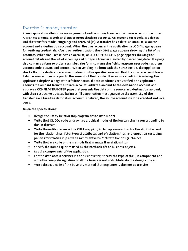 JPA Exercises Without Solution | PDF | Method (Computer Programming) | Object Relational Mapping