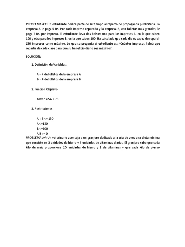 3 - Ejercicios PL | PDF | Business | Precios