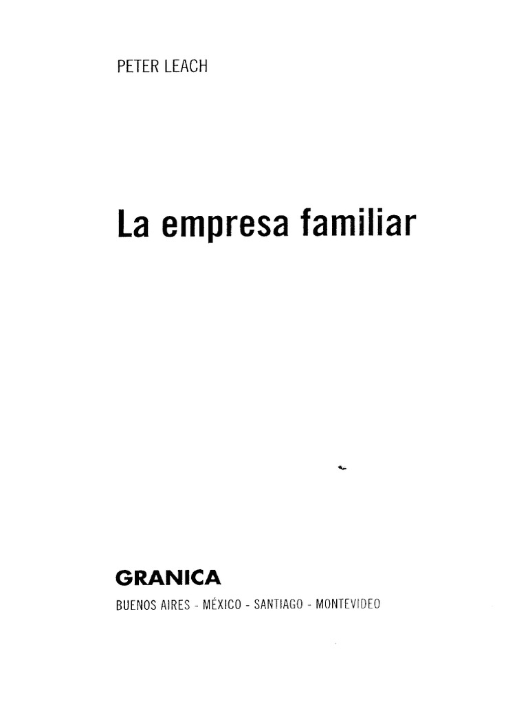 Peter Leach La Empresa Familiar | PDF