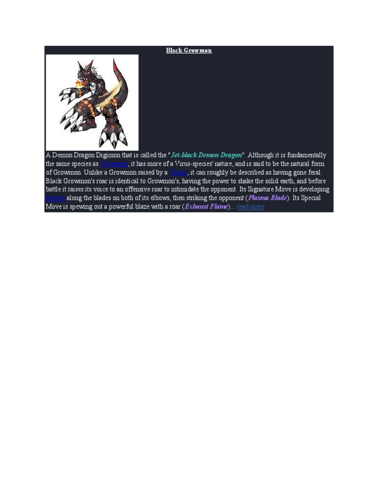 Black Growlmon | PDF