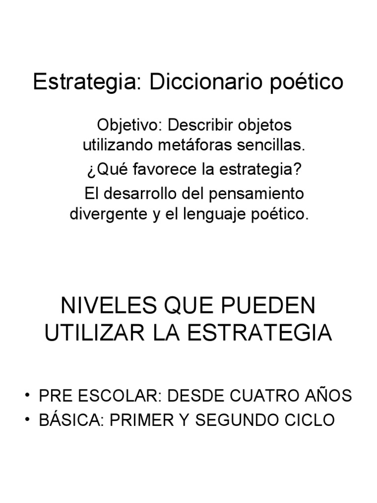 Diccionario Poético para Niños | PDF | Estudios de idiomas extranjeros