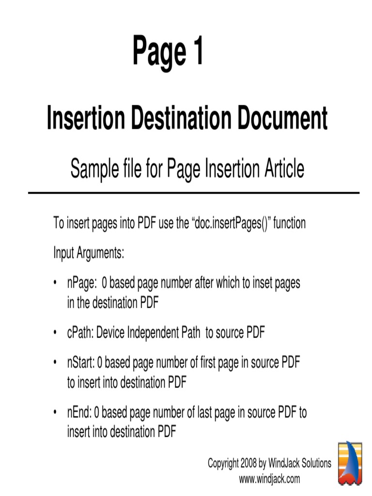 Insertion Destination Document: Sample File For Page Insertion Article ...