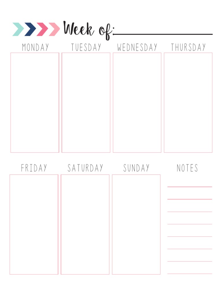 Week Of:: Monday Tuesday Wednesday Thursday | PDF